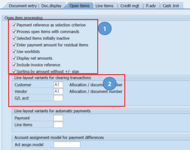 FI 전표 입력, 조회, Open Item 관련 옵션 지정 : 네이버 블로그