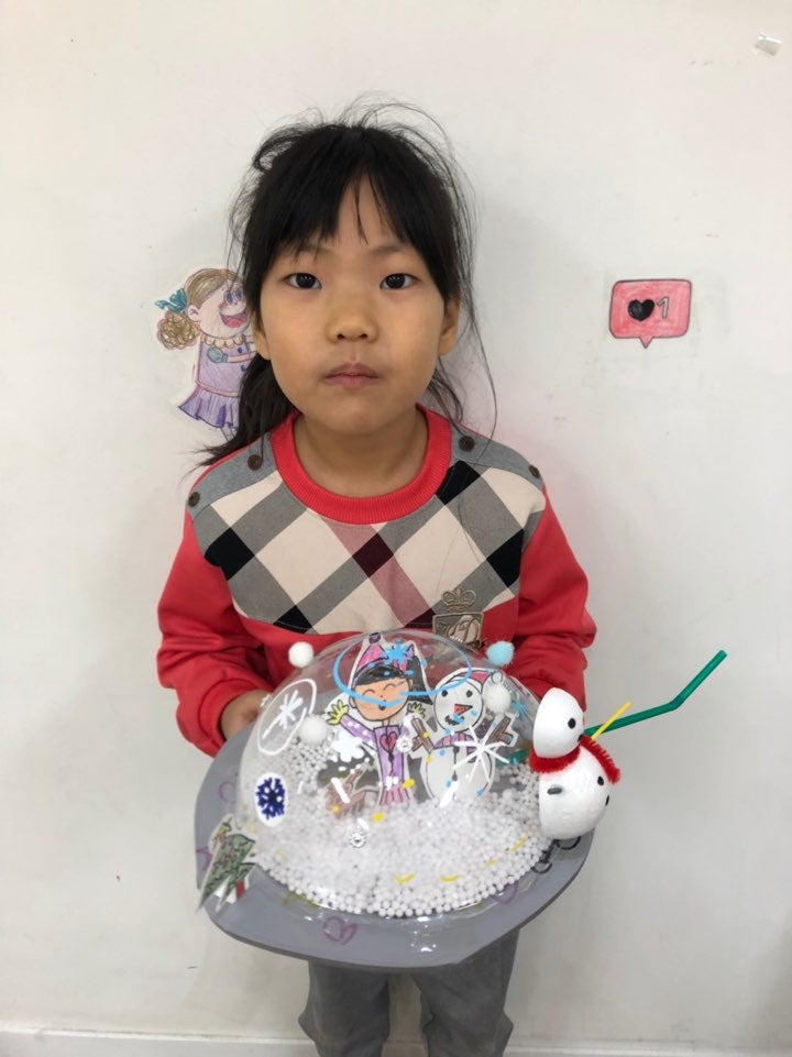 장기동 아동미술학원 아트마인 유치부 친구들의 겨울 스노우볼 만들기 네이버 블로그