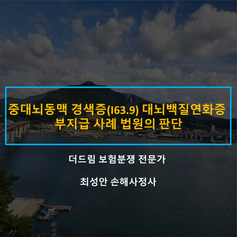 신생아기에 발생한 중대뇌동맥 경색증(I63.9)을 대뇌백질연화증으로 부지급 사례 법원의 판단은? : 네이버 블로그
