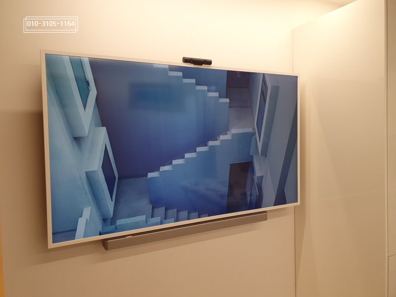 삼성 더프레임 65인치 밀착형 벽걸이tv Ps4보스 사운드바원커넥터애플티비공유기 설치와 선정리 네이버 블로그
