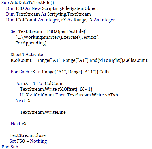 [VBA] #80. Text Files (FileSystemObjects) : 네이버 블로그