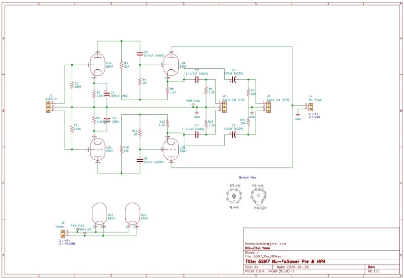 [kicad] 6SN7 Mu-Follower : 네이버 블로그