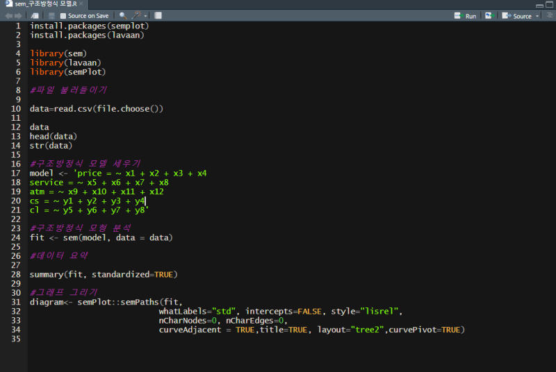 R에서 SEM을 이용한 구조 방정식 모델 분석 : 네이버 블로그