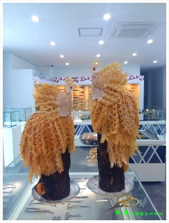 3년전 세계유일 가위박물관에 전시된 나의 오징어 대봉황 한쌍~♡ 혼례음식전문가대한민국조리기능장이정민폐백이바지음식