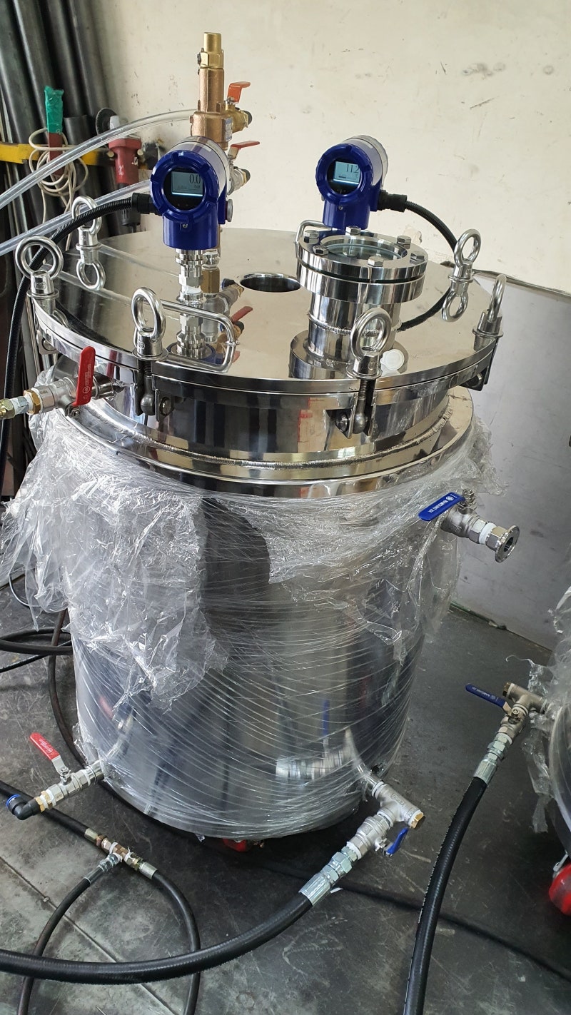 Sus316l Tank수압챔버제작탱크제작진공챔버사이트 글라스전자온도계수압시험기압력용기투시창식품탱크반응기이중