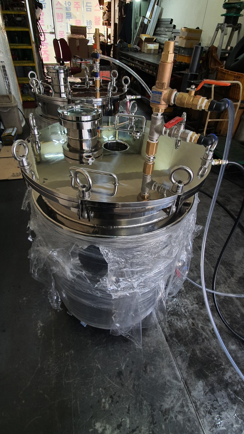 Sus316l Tank수압챔버제작탱크제작진공챔버사이트 글라스전자온도계수압시험기압력용기투시창식품탱크반응기이중