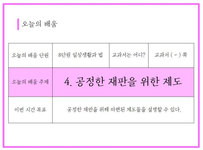 2019년 중학교 3학년 사회 수업 디자인 사회학습지 사회ppt 05 공정한 재판을 위한 제도 네이버 블로그