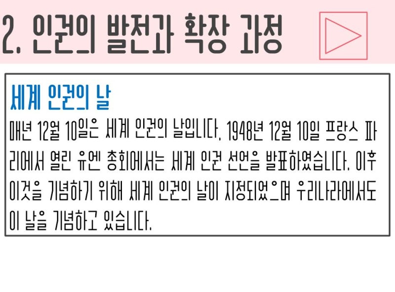 2019년 중학교 3학년 사회 수업 디자인 사회학습지 사회ppt 06 인권보장의 역사적 전개과정 네이버 블로그