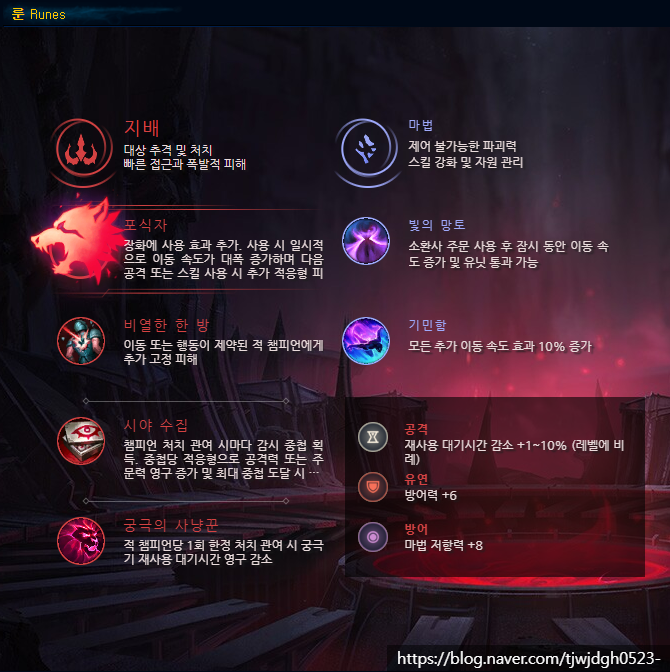 롤 시즌10 칼바람 나락 스카너 룬 템트리 공략 포식자 켜고 달려라 네이버 블로그