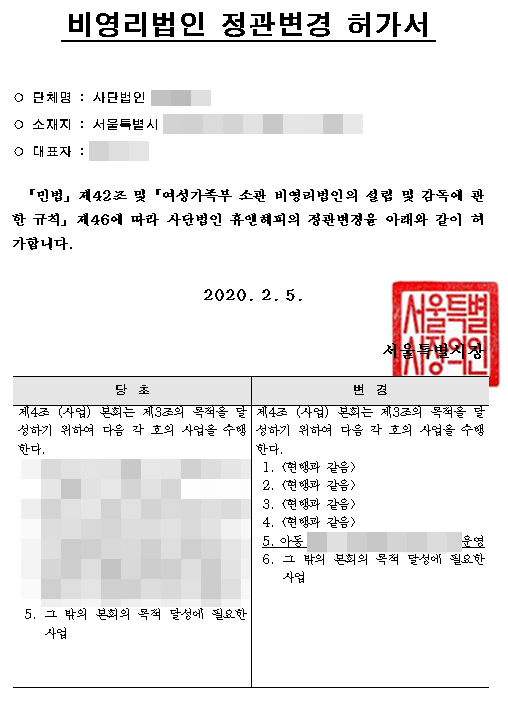 비영리법인 정관변경허가 성공 절차 및 신청 서류 네이버 블로그