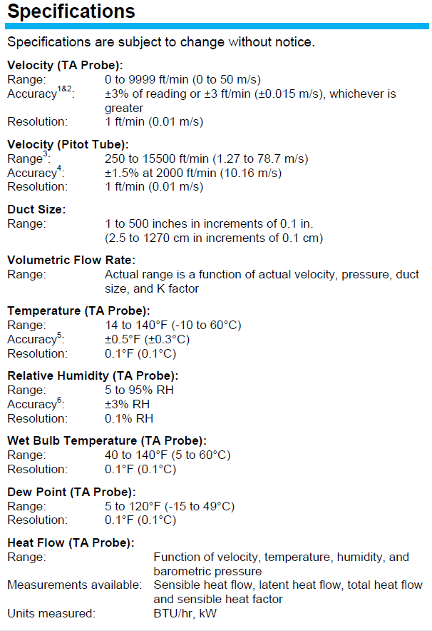 TA465(TSI-9565) Airflow Instruments Multi-Function Anemometer : 네이버 블로그
