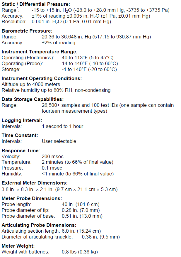 TA465(TSI-9565) Airflow Instruments Multi-Function Anemometer : 네이버 블로그