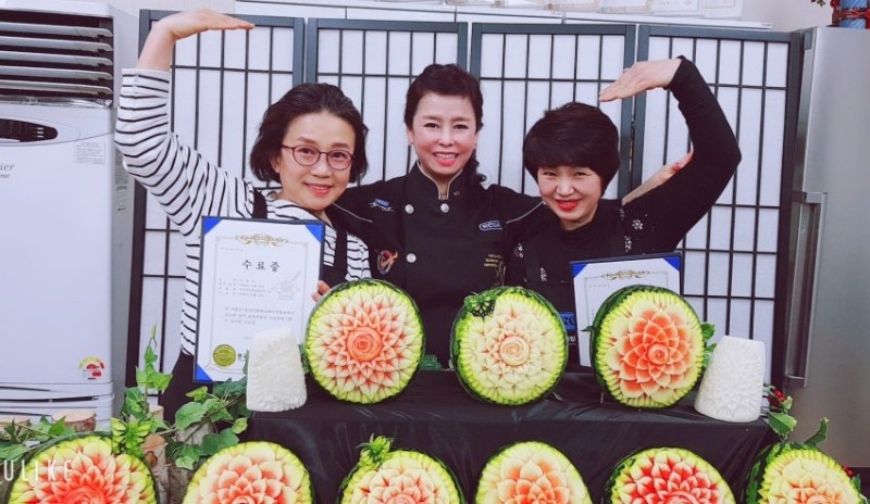 푸드카빙의 기본 수박카빙2급 자격증과정 수업후기~♡ 자매 국가대표의 푸드카빙 집중 맞춤지도지정교육장혼례음식만드는푸드카빙