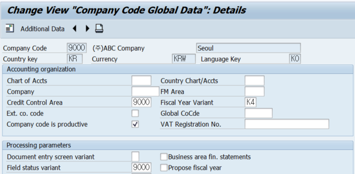 회사코드 사용으로 설정(Set Company Code to Productive) : 네이버 블로그