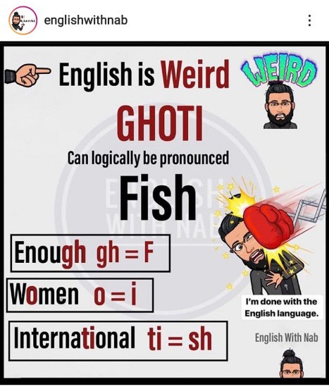 영어읽기, 영어단어 철자 규칙 : ghoti = fish : 네이버 블로그