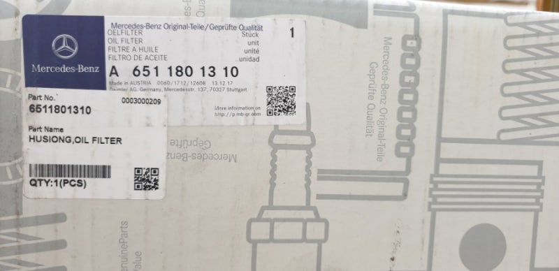 [판매완료][새제품] 벤츠 오일필터 하우징 6511801310 husiong, oil filter 팝니다. : 네이버 블로그