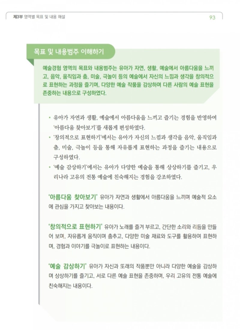 교육부출처 2019개정누리과정 해설서3부영역별 목표 및 내용해설예술경험영역 네이버 블로그