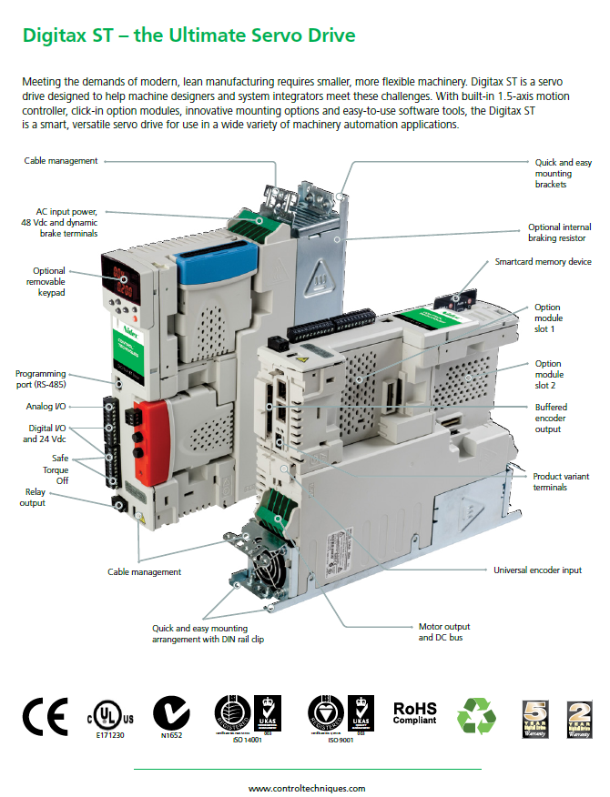 Digitax ST, DST1401, DST1402, DST1403, DST1404, DST1405, DST1201 ...