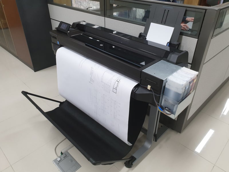 Hp 디자인젯 T520 36인치 플로터 무한잉크 공급선 및 신규 체인브라켓 교체 출장수리 네이버 블로그