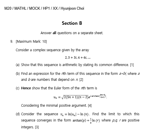 IB Math HL May 2020 Prediction Exam : 네이버 블로그