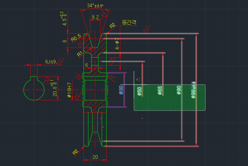 오토캐드 팁 오토캐드autocad 치수선 간격 일정하게 조절하기 네이버 블로그