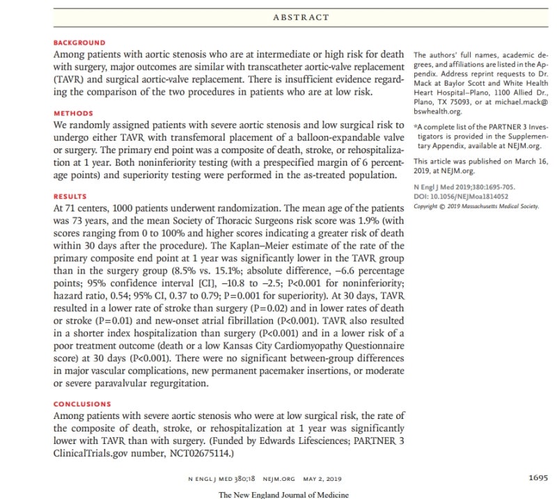 대동맥판 협착증, 판막치환술 적응증, Aortic stenosis, aortic valve replacement(AVR ...