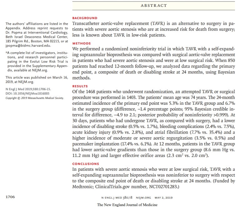 대동맥판 협착증, 판막치환술 적응증, Aortic stenosis, aortic valve replacement(AVR ...