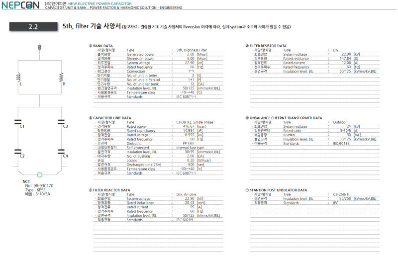 수동형 고조파필터(Passive Harmonic Filter-ABB Capacitor/TRENCH Reactor)점검 : 네이버 블로그