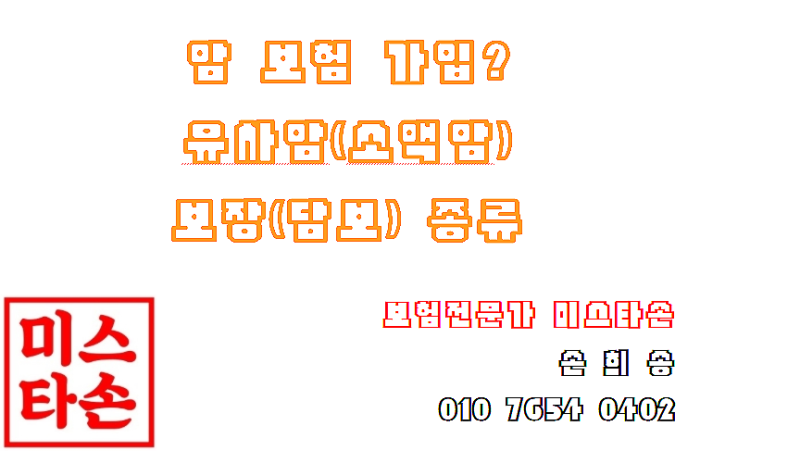 암보험 가입 유사암소액암 종류 담보보장 살펴보자 보험전문가 미스타손 네이버 블로그