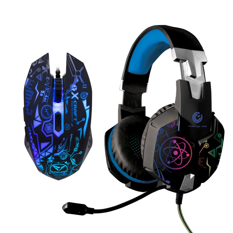 알카트로즈 마우스 + 헤드셋 게이밍 세트 X-CRAFT Z7000 X-CRAFT HP7000, 마우스(X-CRAFT Z7000), 헤드셋(X-CRAFT HP7000), 블랙 ...
