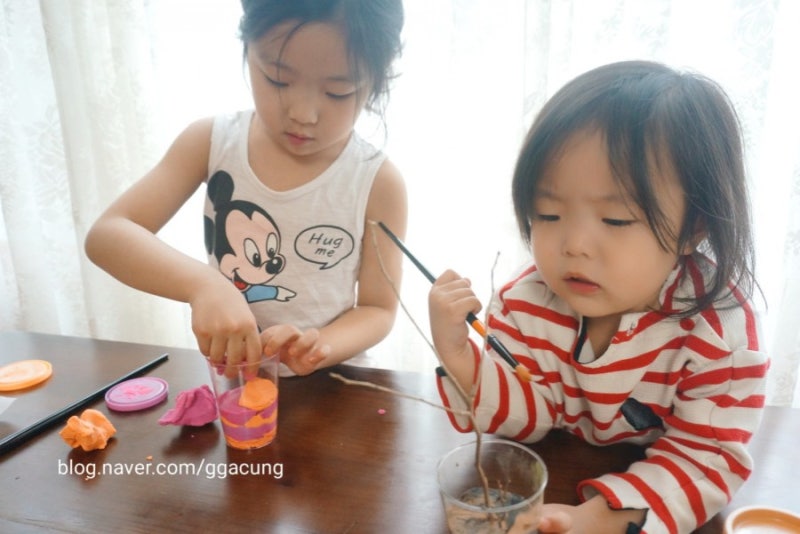 아이랑 간단하게 만들기 수업 벚꽃팝콘나무만들기로 봄을 느껴요 네이버 블로그