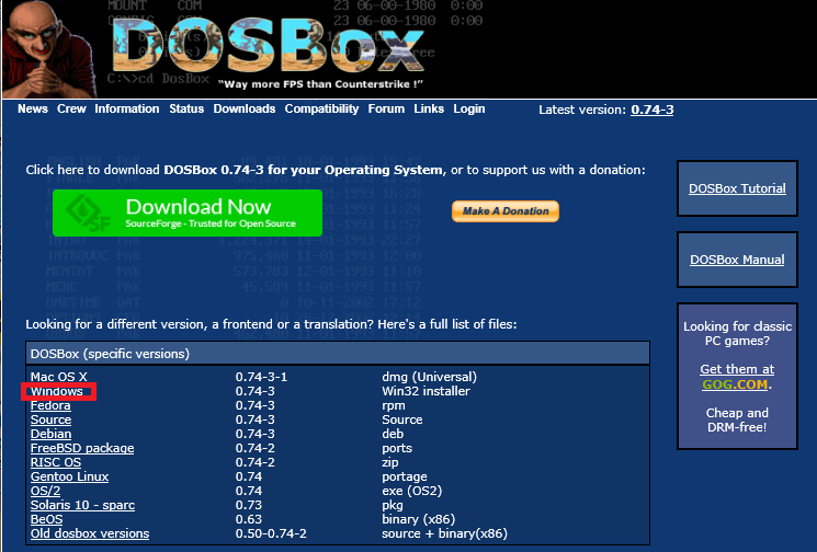 [DOSBOX 사용법] : 네이버 블로그