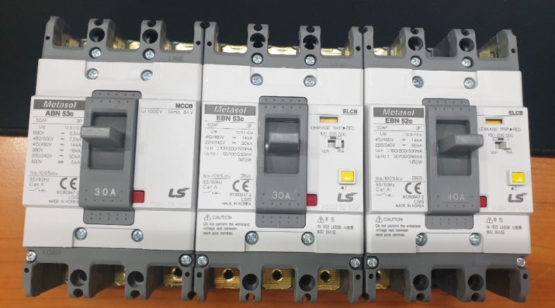 [차단기] LS산전 ABN53C, EBN53C 모양, 크기 간단히 살펴보기/ 3P MCCB, ELCB : 네이버 블로그