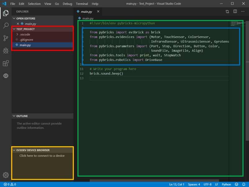 EV3 Pyrhon - 프로젝트 생성(Feat. 구성 설명) : 네이버 블로그