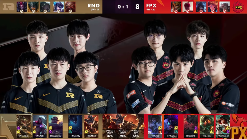 LPL Review) RNG vs FPX 세기의 대결 0:2 FPX의 승리 파죽의 5연승! (20/03/22 - LPL 순위참조 ...