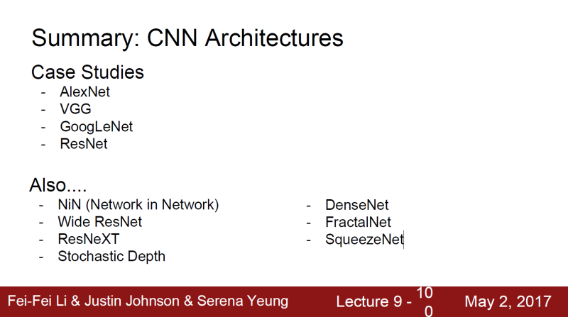 CS231n Lecture 9 강의노트 -CNN Architectures(핵심 정리) : 네이버 블로그