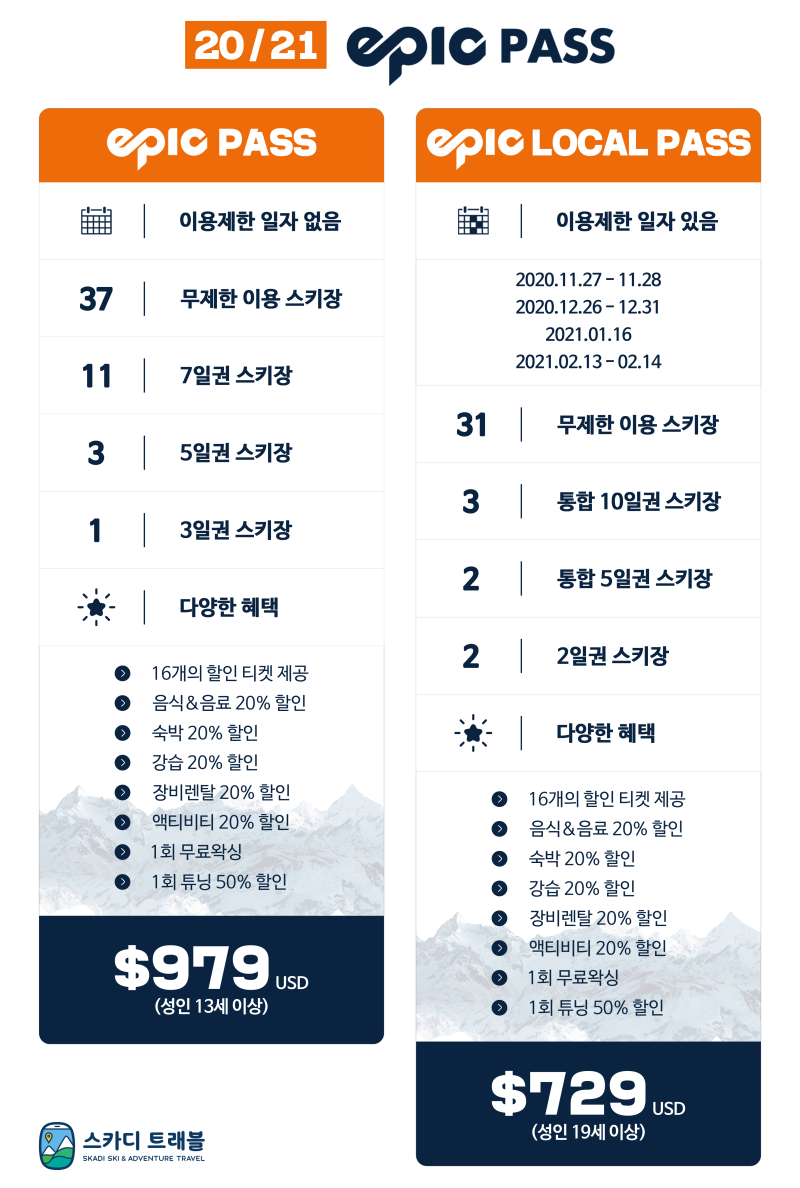 [스카디트래블] 20/21 EPIC PASS 에픽패스 판매시작! : 네이버 블로그