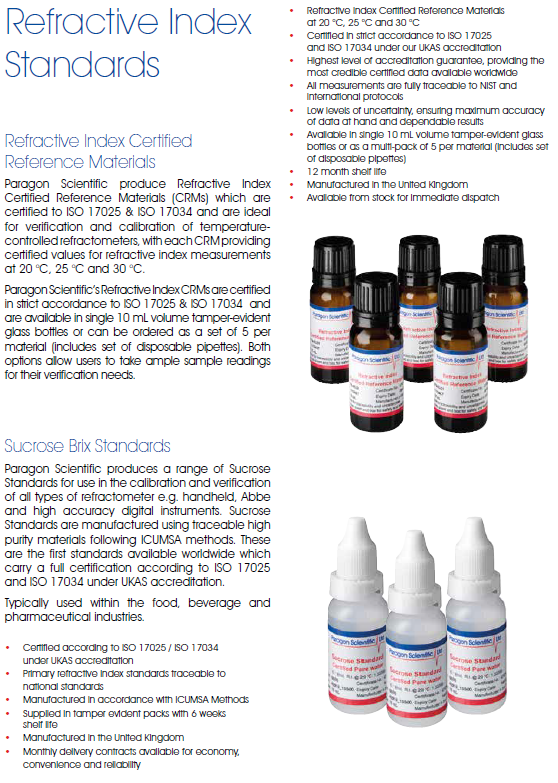 Paragon Scientific Certified Reference Materials (CRMs) and Standards ...