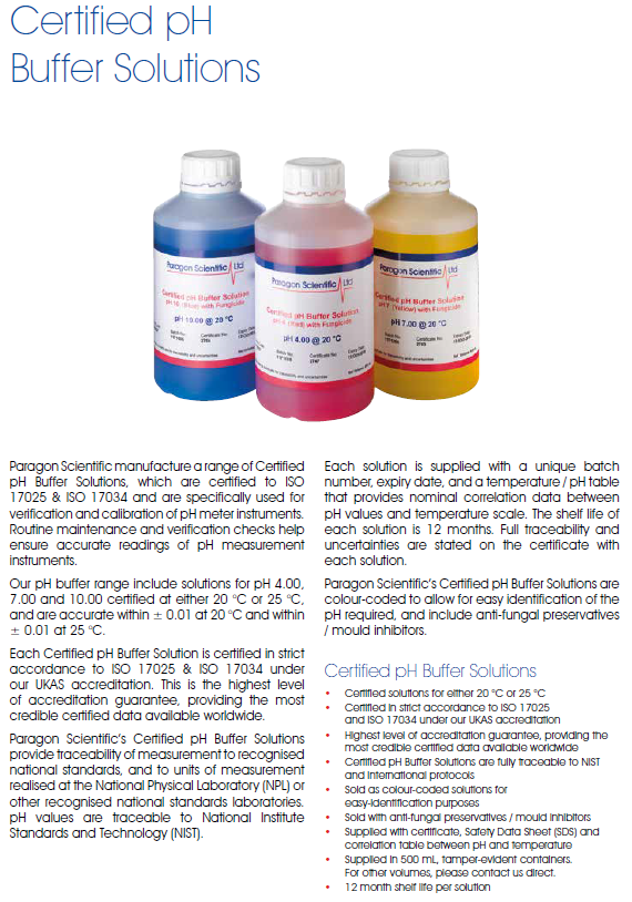 Paragon Scientific Certified Reference Materials (CRMs) and Standards ...