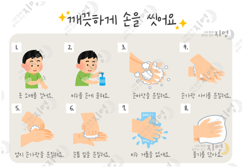 유치원어린이집 환경구성 손씻기 순서도 공유 네이버 블로그