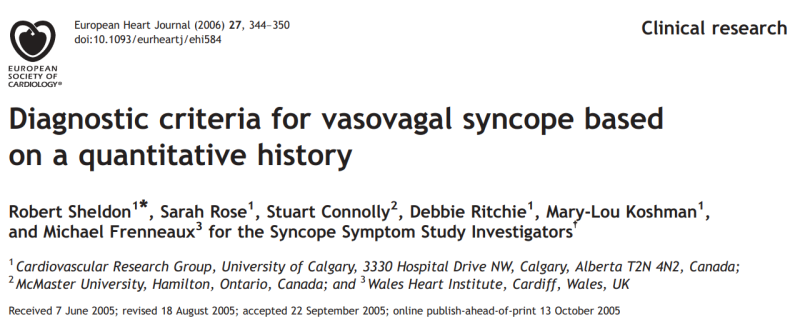 [실신] 미주신경성 실신을 진단하는데 사용할 수 있는 Calgary Syncope Symptom Score : 네이버 블로그