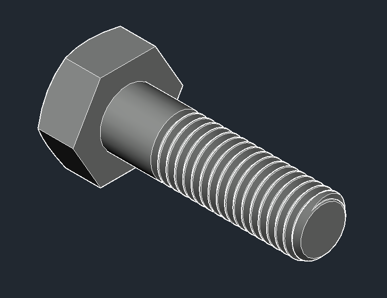 오토캐드autocad 기초 3dmodeling 29강 육각 볼트 그리기 3d 연습 도면 예제 네이버 블로그