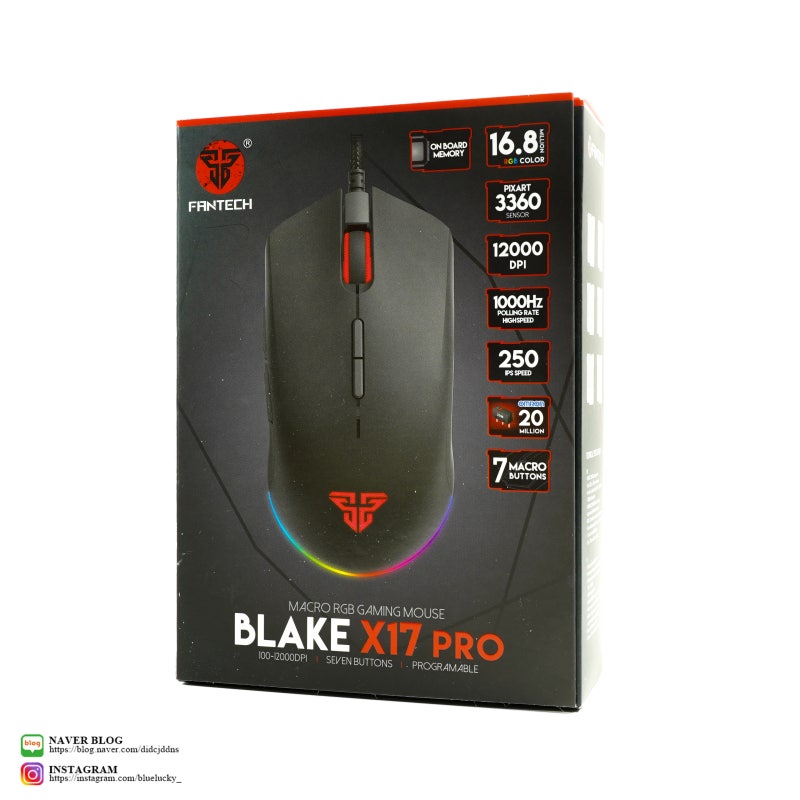 FANTECH BLAKE X17 PRO : 게이밍 마우스 RGB LED 감성 더하기 : 네이버 블로그