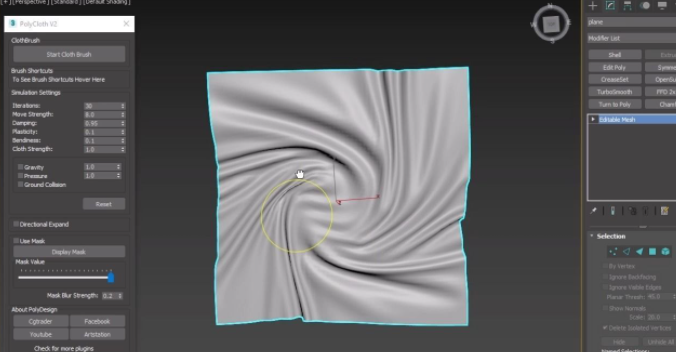 [3DSMAX] 맥스에서 주름진 천자락을 손쉽게!! PolyCloth 스크립트 : 네이버 블로그