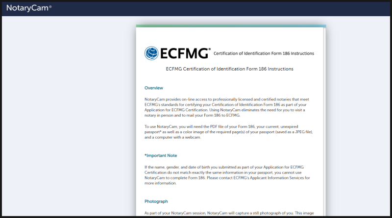 [USMLE Step 0] 3. 공증(notary) - Form 186과 'NotaryCam' : 네이버 블로그