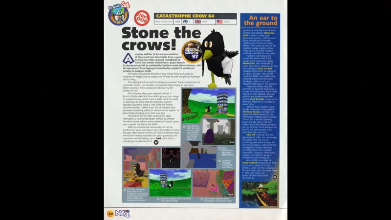 Catastrophe Crow - 원인불명의 이유로 개발 중단되었던 닌텐도 64 게임 : 네이버 블로그