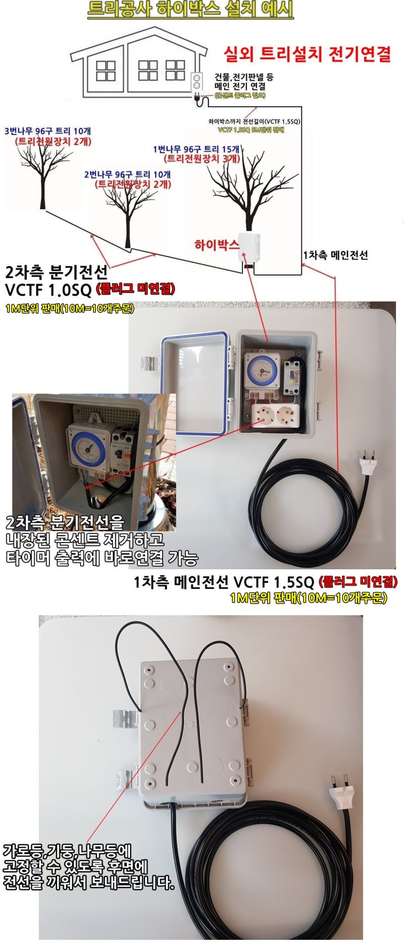 아파트 크리스마스 트리공사 실외설치 방수케이스 Led트리 전기 네이버 블로그