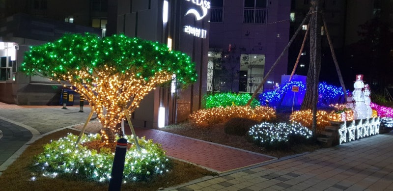아파트 크리스마스 트리공사 실외설치 방수케이스 Led트리 전기 네이버 블로그