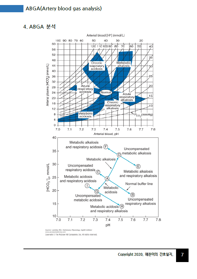 ABGA, abga, 동맥혈가스분석 목적, 해석, 검사방법 PDF : 네이버 블로그