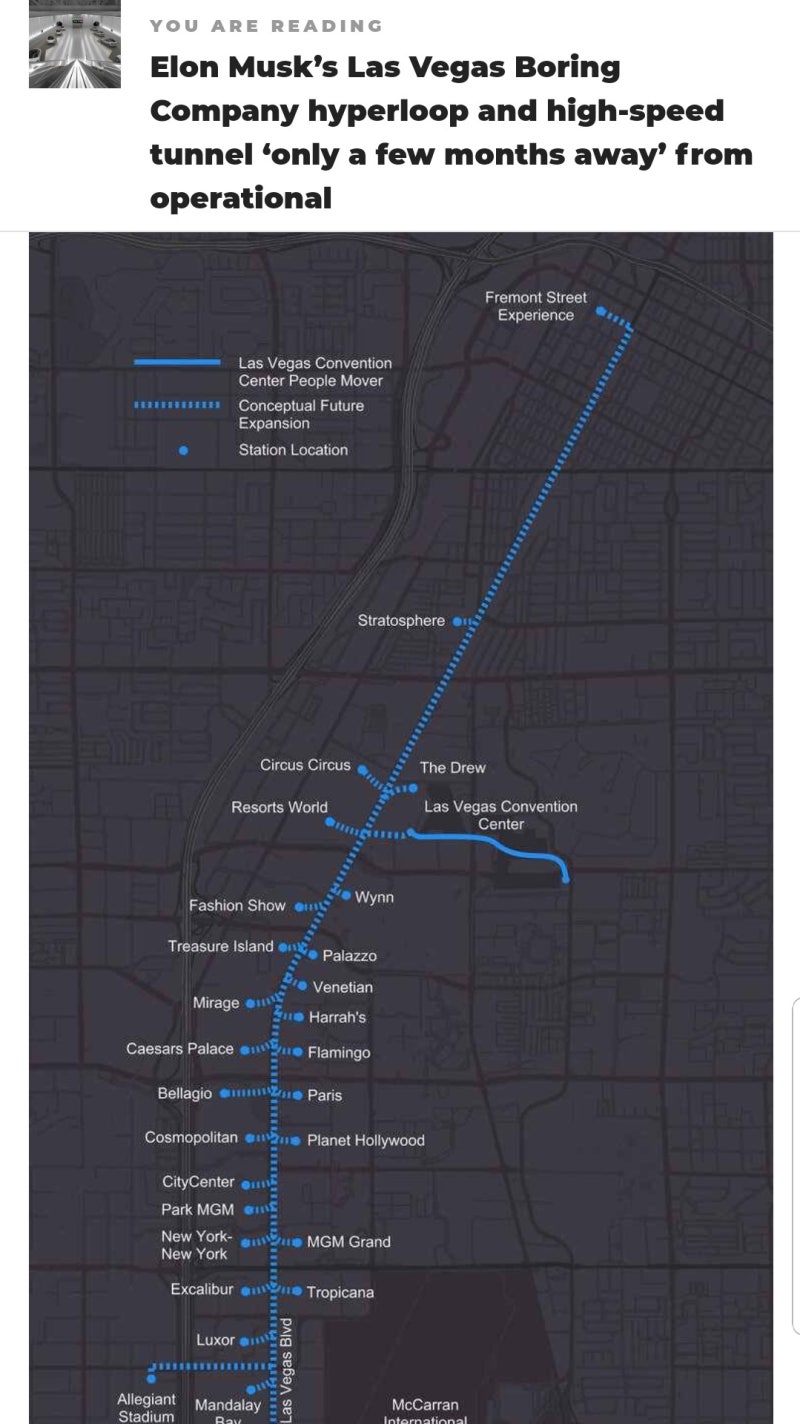 일론(엘론) 머스크 하이퍼루프(Hyperloop ),라스베가스 (Las vegas) 초고속 자기부상교통 구간 개통.공상과학의 ...